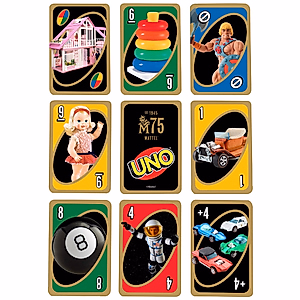 Mattel Games UNO 75th Anniversary Card Game with 112 Cards & Instructions for Players 7 Year Olds & Up, Gift for Kid, Family & Adult Game Night