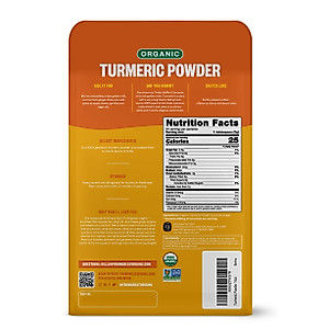 FGO Organic Turmeric Powder w/Curcumin, 100% Raw from India, 16oz, Packaging May Vary (Pack of 1)