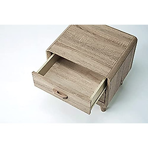 Sakuraya Industrial BA-34 Night Table, Natural, Width 17.7 inches (450 mm)