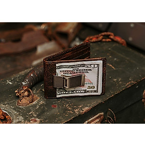 House of Jack Co. DEACON Bifold Front Pocket Wallet | Slim Money Clip Wallet For Men | Exterior ID Window | Full Grain Leather Men's Wallet