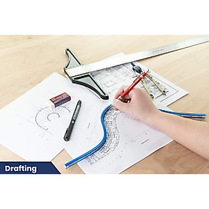 Pacific Arc Flexible Curve Graduated 16 Inch Ruler with Inking Edge, for Drawing, Pattern Making, Engineering, Stencil Making, Saddle Fitting