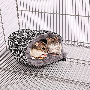 Hamster Warm Nest Cave, Small Animals Plush House, Guinea Pig Cold Weather Hanging Hammock, Pets Cold-Proof Bedding Hideout for Sugar Glider Squirrel Hamster Parrot Mice Chinchilla Flying Rat