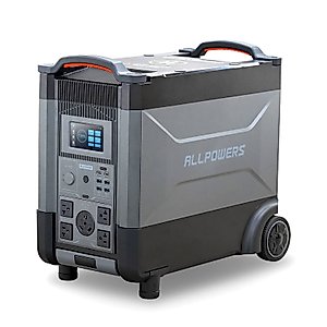 ALLPOWERS R4000 Portable Home Battery, 3600Wh LiFePO4 Expandable Portable Power Station, Huge 3600W AC Output, Voice Control UPS Solar Generator For Home Backup RV Outdoor Camping