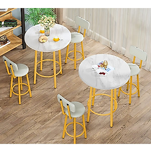 AWQM Round Table Sets, White & Gold