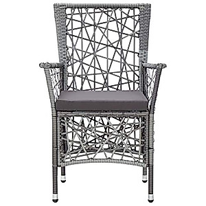 MBFLUUML Outdoor Patio Furniture, Patio Dining Sets, 7 Piece Patio Dining Set Poly Rattan Gray Suitable for Patio, Porch, Backyard, Balcony.