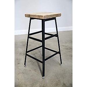 Barstool, Counter stool, Backless Stooll, Commercial Barstool, Reclaimed wood Industrial Steel, Made in the USA, Free Shipping