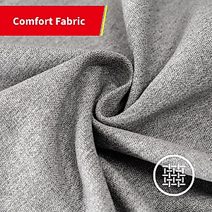 PUREMIND Loveseat, Light Grey Sofa Couches for Living Room, Linen Fabric, Mid Century Modern Couch with Solid Wood Frame and 4 Gourd Shapes Legs, Small Couches for Small Spaces