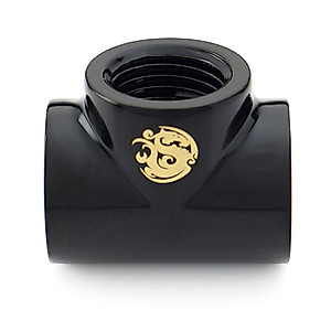 Bitspower T-Block Fitting with Triple G1/4" Female, Matte Black