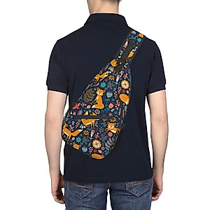 Fox Foxes Sling Backpack,Casual Crossbody Shoulder Backpack Sling Bag Chest Daypack for Men Women Sport Hiking Gym