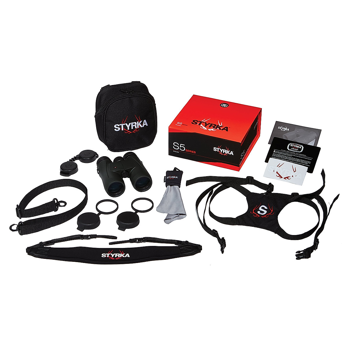 Styrka S5 Series 8x32 Binocular, Dark Green, ST-35500 - Hunting, Wildlife and Bird Watching, Sports, Sightseeing and Travel - Waterproof - Professional Quality - Styrka Strong