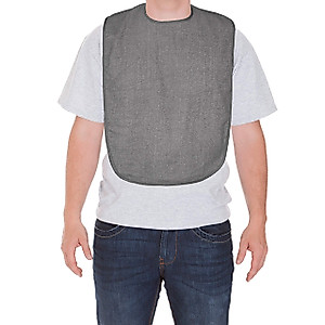 Rehabilitation Advantage Vinyl Clothing Protector Bib, Gray, Large