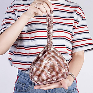 CROWN GUIDE Women's Vintage Evening Bags Clutches Bling Beaded Wedding Party Gowns Formal Prom Purses Handbags With Wristlet Gold