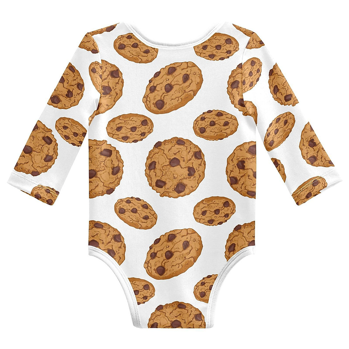 JHKKU Chocolate Chip Cookies Long Sleeve Bodysuits Baby Boys Girls 100% Cotton Newborn Infant Neutral Outfits Jumpsuit 6 Months