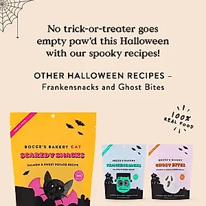 Bocce's Bakery All-Natural, Seasonal, Scardey Snacks Cat Treats, Wheat-Free, Limited-Ingredient Soft & Chewy Treats Inspired by Halloween, 2 oz