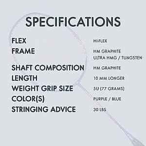 YONEX Voltric Lite 25i Graphite Strung Badminton Racket with Full Racket Cover (Blue) | for Intermediate Players | 77 Grams | Maximum String Tension - 30lbs