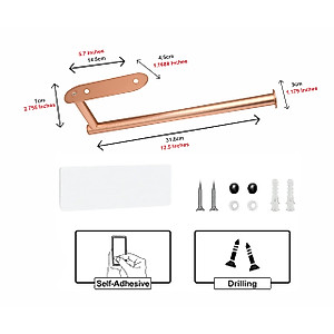 Paper Towel Holder for Kitchen - Drilling Free Wall Mount Paper Towel Holder, Aluminium Paper Towel Rack with Adhesive and Screws, Adhesive Paper Towel Holder Under Cabinet.