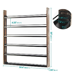 J JACKCUBE DESIGN Rustic Wood Nail Polish Organizer with 6 Tier shelves 100 bottles Wall Mount Display Rack Makeup Bottles Holder Storage for Nail Salon Bedroom Dress room - MK528A