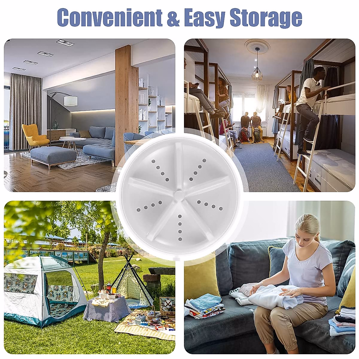 Portable Turbine Washer, Ultrasonic Turbine Washing Machine, 4 Modes Mini Washing Machine USB Powered for Travelling, Camping, Business Trip for Cleaning Sock, Underwear (Automatic)