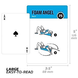 NewMe Fitness Foam Roller Workout Cards, Instructional Fitness Deck for Women & Men, Beginner Fitness Guide to Training Exercises at Home or Gym