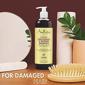 SheaMoisture Strengthen and Restore Shampoo for Damaged Hair Strengthen & Grow to Cleanse and Nourish 24 oz