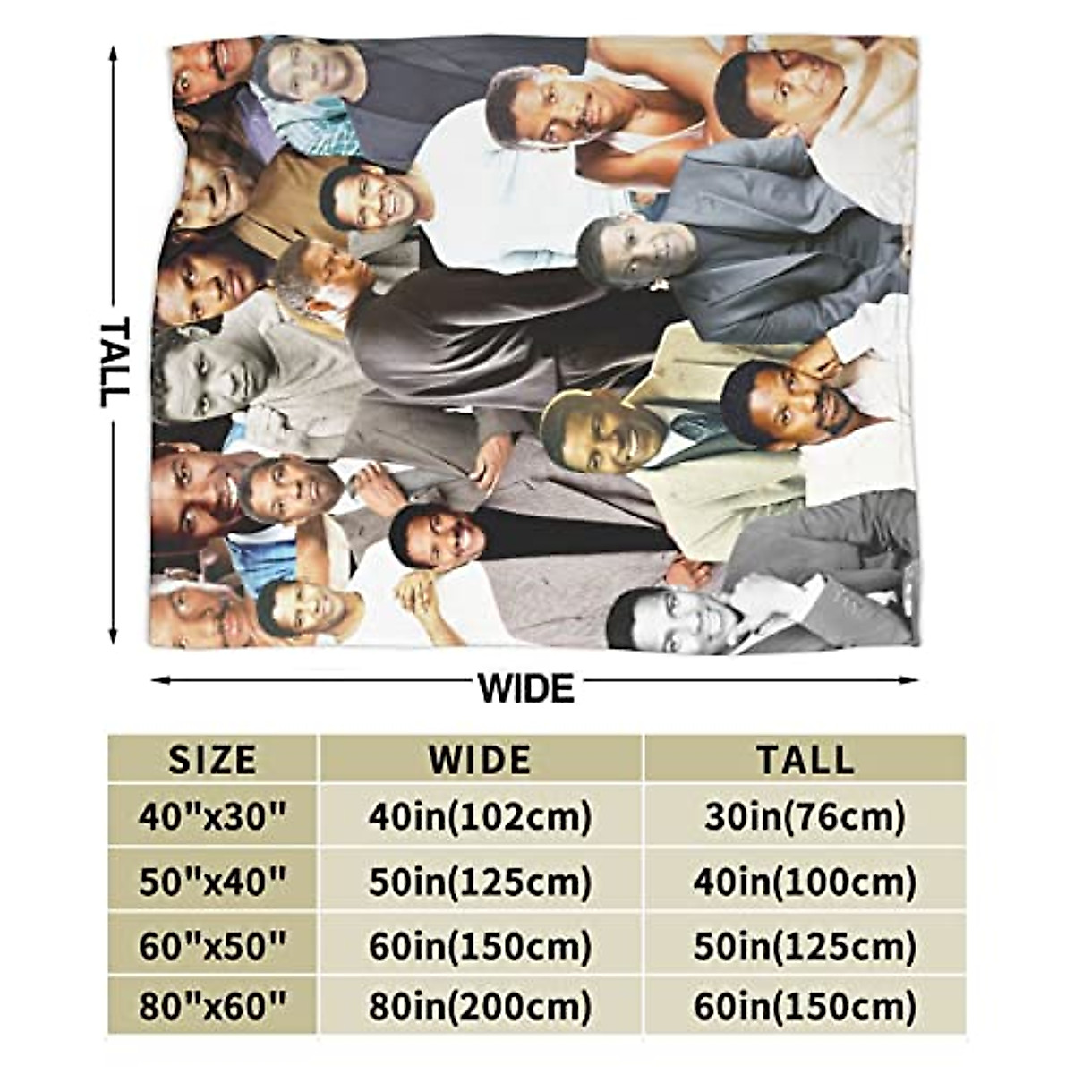 Blanket Denzel Washington Soft and Comfortable Wool Fleece Throw Blankets for Sofa Office car Camping Yoga Travel Home Decoration Cozy Plush Beach Blanket Gift