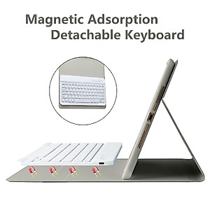 BAIBAO Keyboard Case for iPad 9th Generation 2021 10.2 inch/iPad Pro 10.5 inch, Detachable Wireless with Pencil Holder Keyboard for New iPad 9th/8th/7th Generation/iPad Air 3 (Gray)