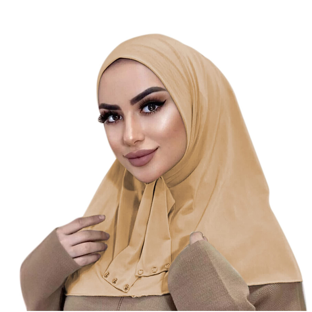 AIBEARTY Women Fashion Instant Muslim Turban Hijab with Snap Fastener Breathable Headscarf Bonnet Cap Turban Hat Shawl
