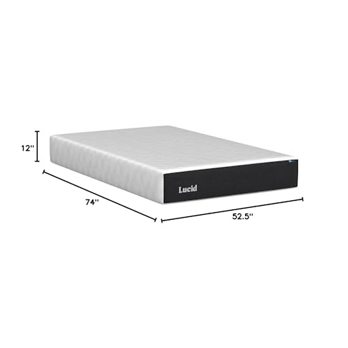 LUCID 12 Inch Memory Foam Mattress - Plush Feel - Memory Foam Infused with Bamboo Charcoal - Gel Infusions - CertiPUR-US Certified - Breathable - Full