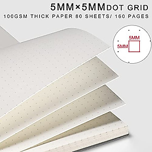 AHGXG Dotted Journals Spiral Notebook 3 Pack, A5 Bullet Dot Grid Journal with 100 GSM Thick Dotted Paper, Transparent Hardcover, 80 Sheets, for Bullet Journaling, Artist Writing Drawing, 5.7" x 8.3"