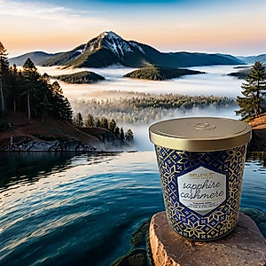 Bellevue Luxury Candles, 12 OZ Fragranced Candle, Soy Blend Wax, Essential Oils, Long-Lasting Burn, Home Fragrances, Aromatherapy Home Scented Candles Scent Sapphire Cashmere