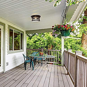 Home Decorators Collection HB7086-260 Lamont 2-Light Chestnut Outdoor Flushmount