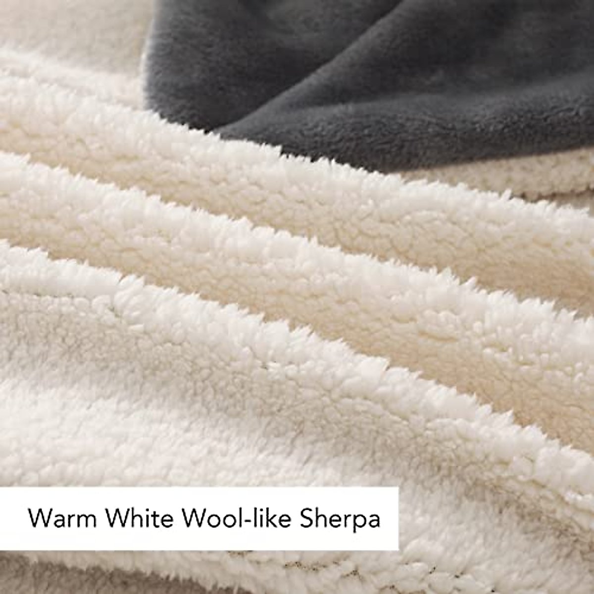 LuxenrelaX Sherpa Fleece Blanket for Couch, Warm Thick Reversible Blanket with 2 Layer, Double-Sided Super Soft Blanket for Bed (Light Grey, 50" x 60")