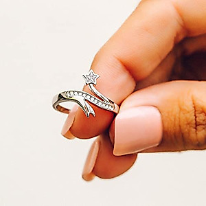 Pura Vida Silver Disney Cinderella Dreamy Opal Star Ring - Brass Base, Rhodium Plating - Size 6