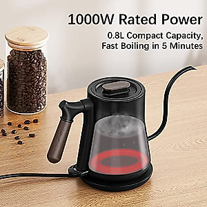 Naibsan Gooseneck Electric Water Kettle,Stainless Steel Electric Tea Kettle,0.8L Pour Over Coffee Kettle