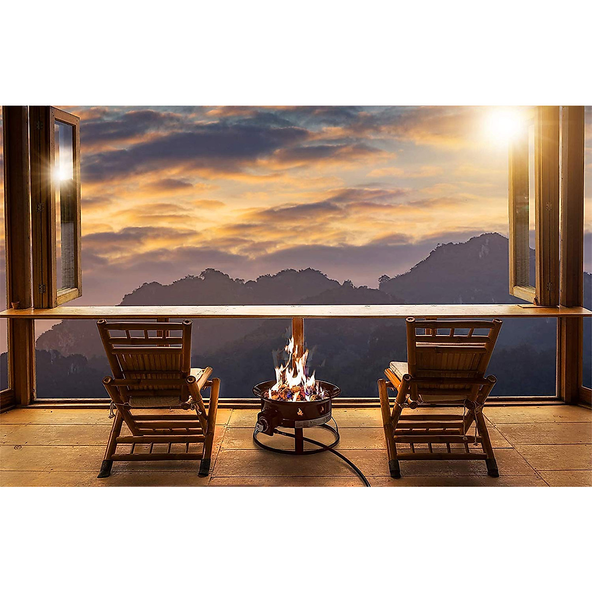 Outland Living Firebowl 893 Deluxe Outdoor Portable Propane Gas Fire Pit with Cover & Carry Kit, 19-Inch Diameter 58,000 BTU, Black