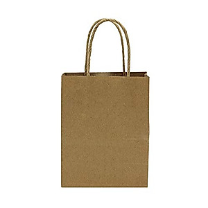 Creative Hobbies Small Kraft Paper Gift Handle Bags - Weddings, Favors, Goody Bags - Wholesale Pack of 25 Bags