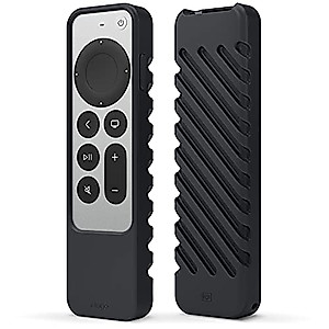 elago R3 Protective Case Compatible with 2022 Apple TV Siri Remote 3rd Generation, Compatible with 2021 Apple TV Siri Remote 2nd Gen - Lanyard, Great Grip, Shock Absorption, Drop Protection [Black]