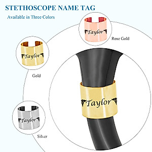 Personalized Stethoscope ID Tag, Stethoscope Charm Personalized Name Charm Wide 3/4"Cuff/Wrap Style Universal Fit Stethoscope Charm…