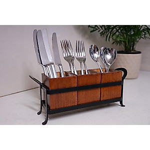 Stonarc silverware caddy, silverware holder, cutlery organizer, flatware and utensil storage, kitchen caddy, flatware caddy. Farmhouse kitchen decor.