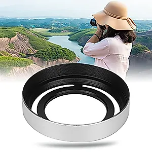 Hood,52Mm Silver Lens Hood,Fuji X10 Lens Hoodlhx10 Beautiful Appearance Hollow Metal Compact Detachable Camera Lens Hood for Fuji X10/X20/X30(Argent) (Sliver)