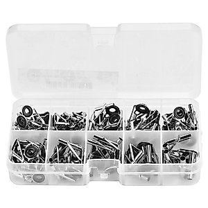 Serounder Fishing Rod Guide, 80Pcs/Pack 10 Sizes Stainless Steel Fishing Rod Guide Rings Tips Replacement Accessory