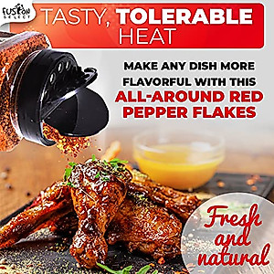 Fusion Select Korean Premium Non-GMO Gluten Free Red Chili Pepper Flakes Powder, Crushed Red Pepper Premium Gochugaru For Kimchi Seasoning, Chicken, Pork, Fish, Vegetables Hot Pepper Flakes (6 Oz)