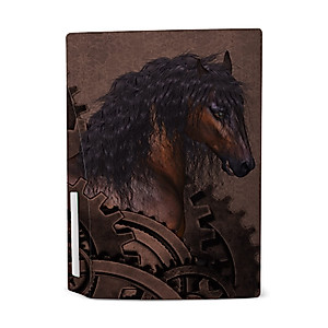 Head Case Designs Officially Licensed Simone Gatterwe Mechanical Gear Steampunk Horse Vinyl Faceplate Gaming Skin Decal Compatible with Sony Playstation 5 PS5 Disc Console & DualSense Controller