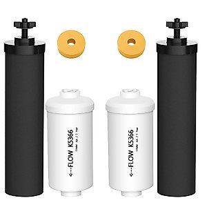 Gravity Water Filter for Berkey Water Filter Replacement, Replacement for BB9-2® Black Filters & for PF-2® Fluoride Filters Combo Packs, Compatible with Berkey® Gravity Water Filter System, (NSF 42)
