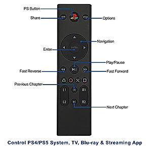 PS5 Accessories Remote for Playstation 5 & Playstation 4 Console, PS5/PS4 Media Remote Control with Bluetooth Enabled, PS4PS5Remote