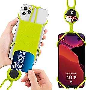 【Bone】 Lanyard Phone Tie with Card Holder, Universal Phone Lanyard Neck Holder, Cell Phone Lanyard w/Card Holder for iPhone 12 11 Pro Max, Galaxy S Pixel, Fits 4 to 6.7"- Maru Penguin