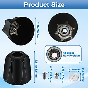 UCDETD Metal Shower Knobs 3 Piece Replacement, Compatible with Price Pfister Verve and Bathtub Shower Faucet Handle, Shower Knobs Include Hot/Cold/Diverter and 3 Screws (Matte Black)