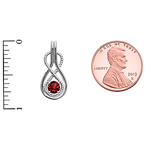 Infinity Rope January Birthstone Garnet 14k White Gold Pendant