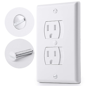 Bates- Self Closing Outlet Covers, 2 Pack, Sliding Outlet Covers, Outlet Cover, Outlet Covers Baby Proofing, Baby Outlet Cover, Baby Proofing Outlet Cover, Plug Covers for Electrical Outlets