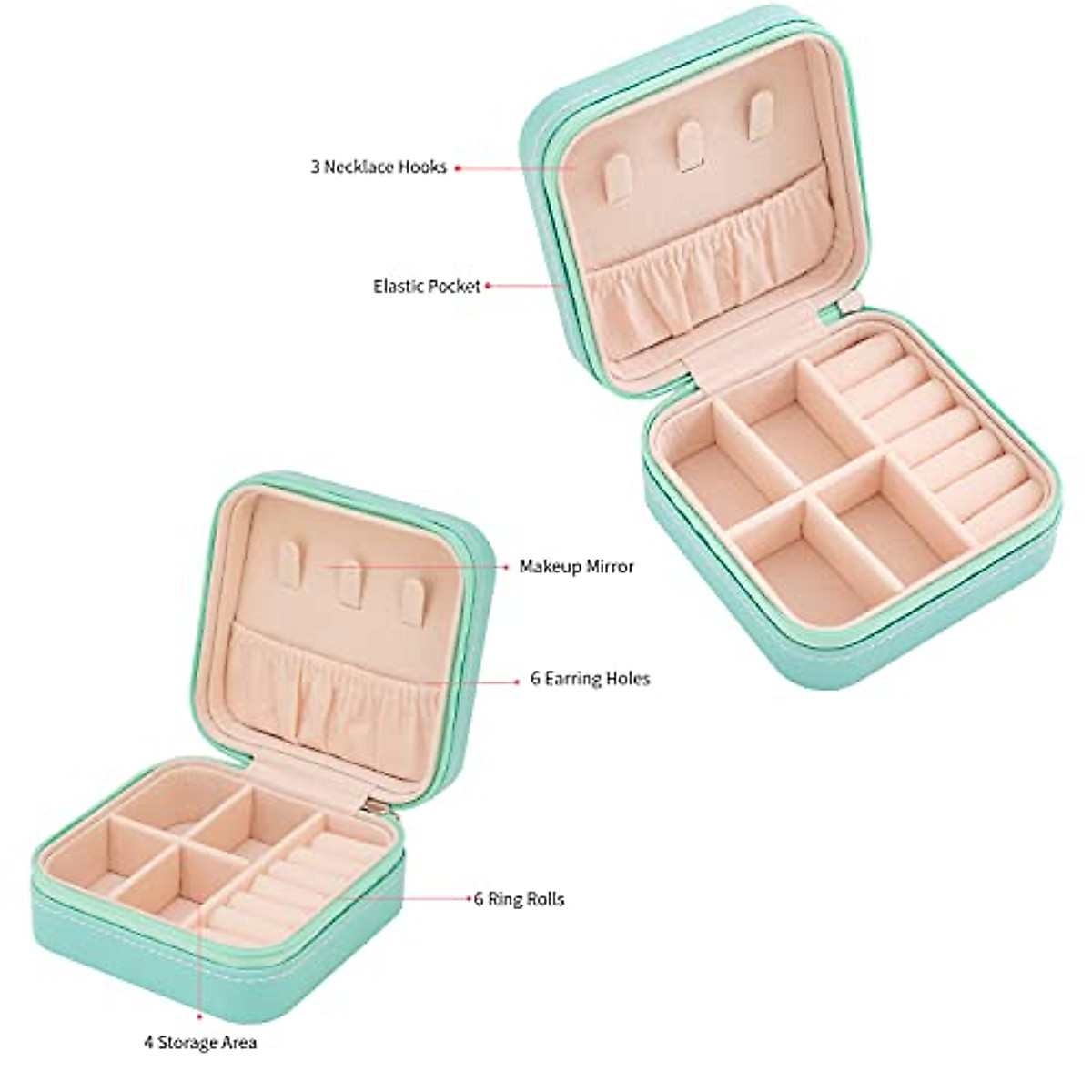 KElofoN Travel jewelry Organizer Travel jewelry case Travel Jewelry box Small Jewelry Organizer Box for Girls Women（blue）